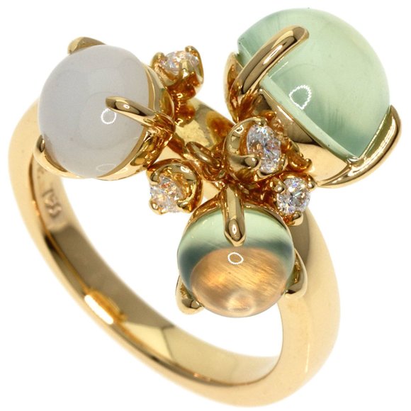 Celine | Jewelry | Celine Prehnite Moonstone Diamond Ring 8k Yellow ...